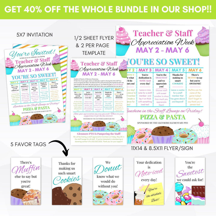 Sweet Teacher Appreciation Week Signs Set | Simple Desert Designs