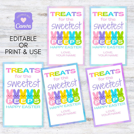 Sweetest Peeps Easter Favor Treat Tags – Simple Desert Designs