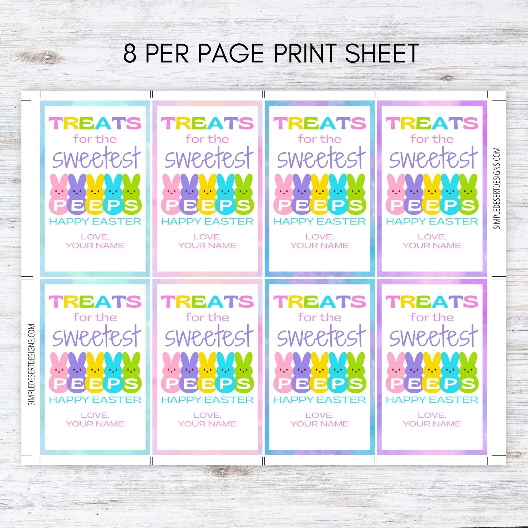Sweetest Peeps Easter Favor Treat Tags – Simple Desert Designs