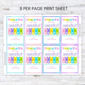 Sweetest Peeps Easter Favor Treat Tags – Simple Desert Designs