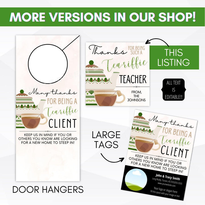 Tea Gift Tag Editable Square – Simple Desert Designs