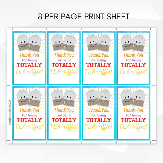 Tea-Riffic Teacher Appreciation Week Tags – Simple Desert Designs