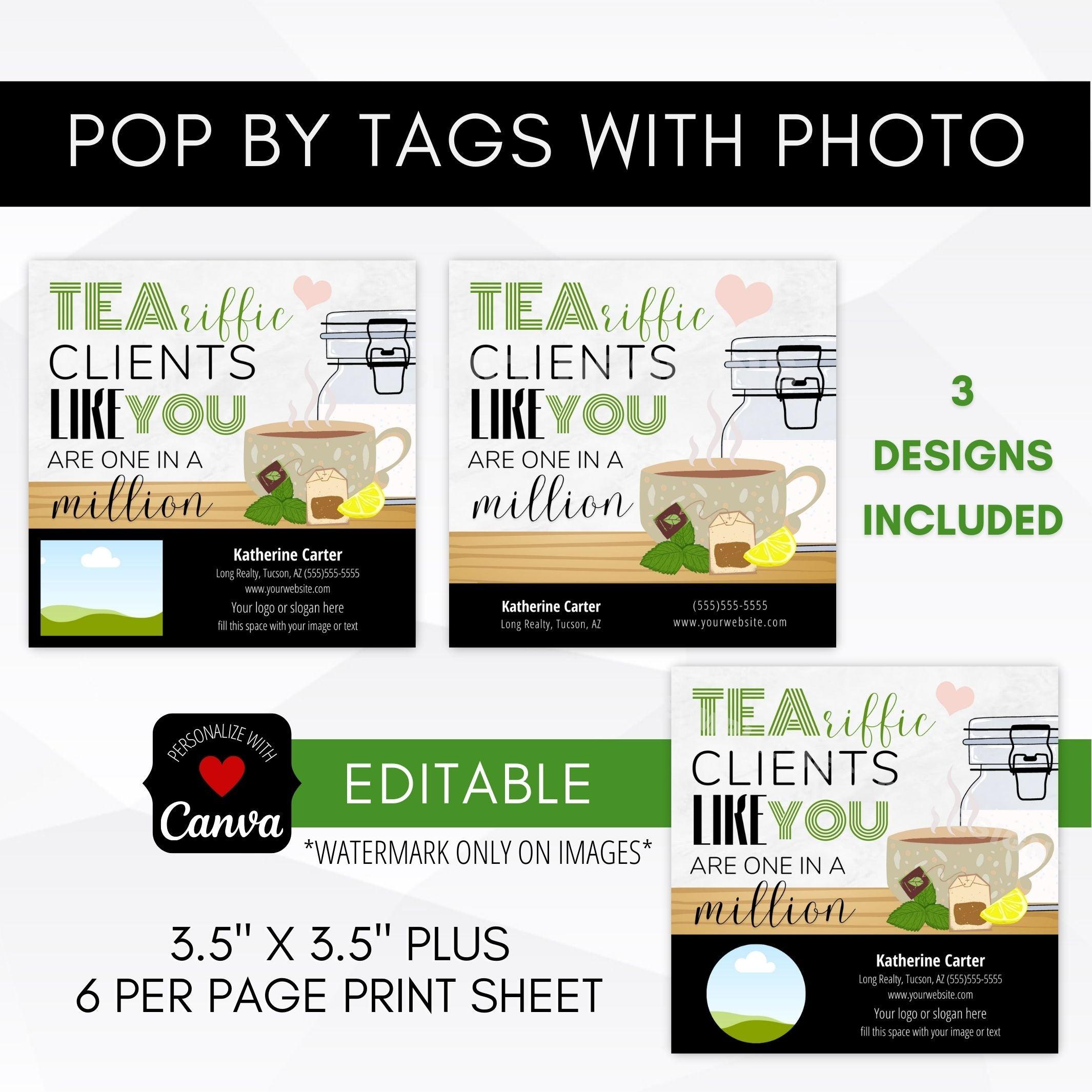 Tea Theme Pop By Tag SET – Simple Desert Designs