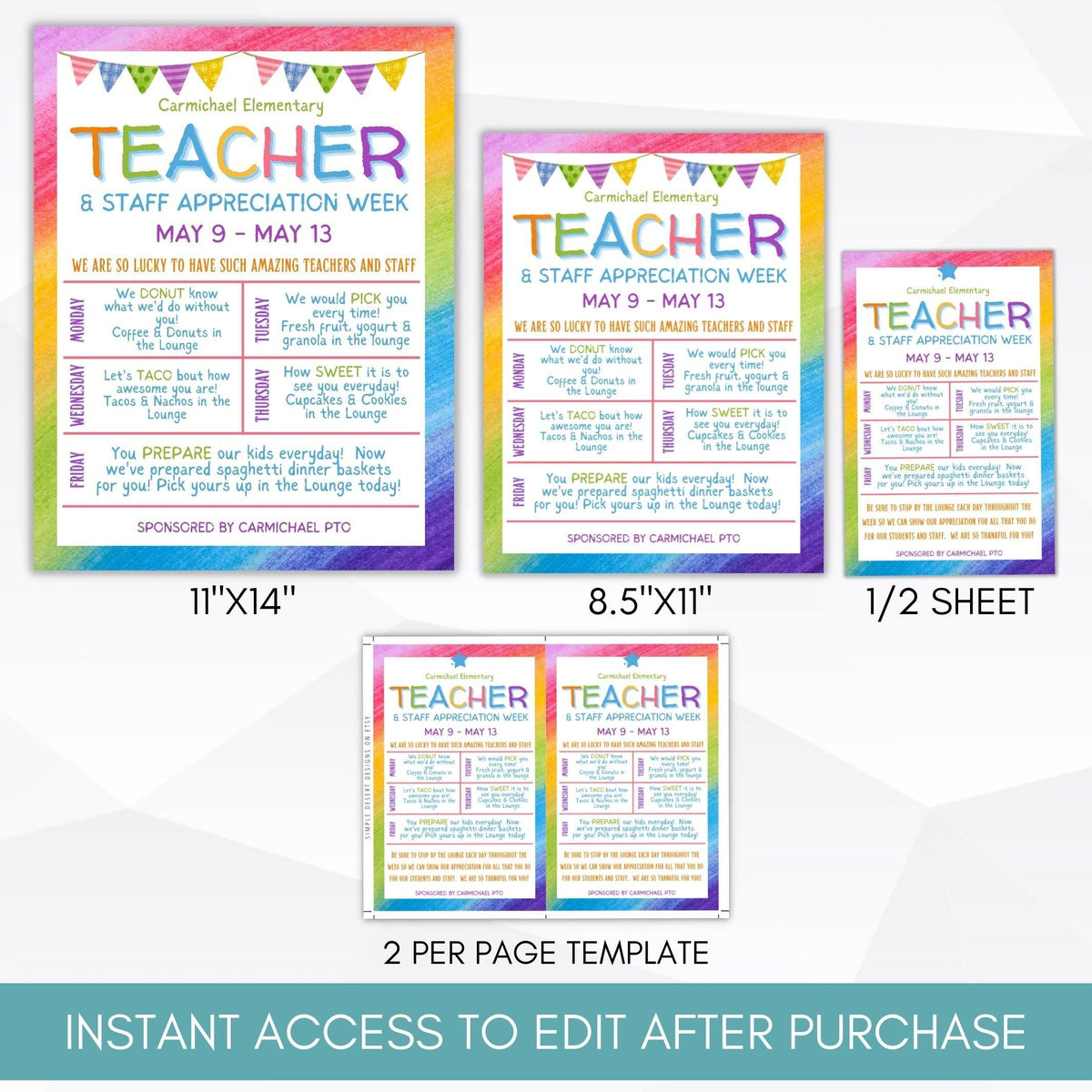 Teacher Appreciation Flyer Bundle - Simple Desert Designs