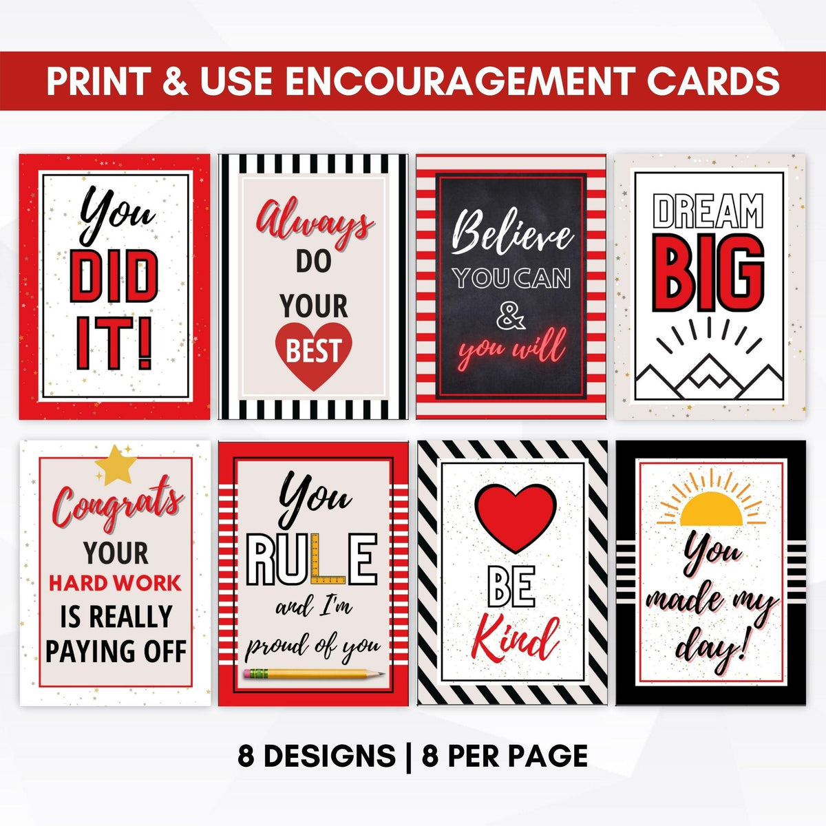 Printable Encouragement Cards for Teachers - Simple Desert Designs