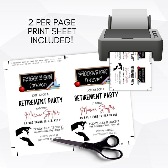 School's Out Forever Teacher Retirement Invite | Simple Desert Designs