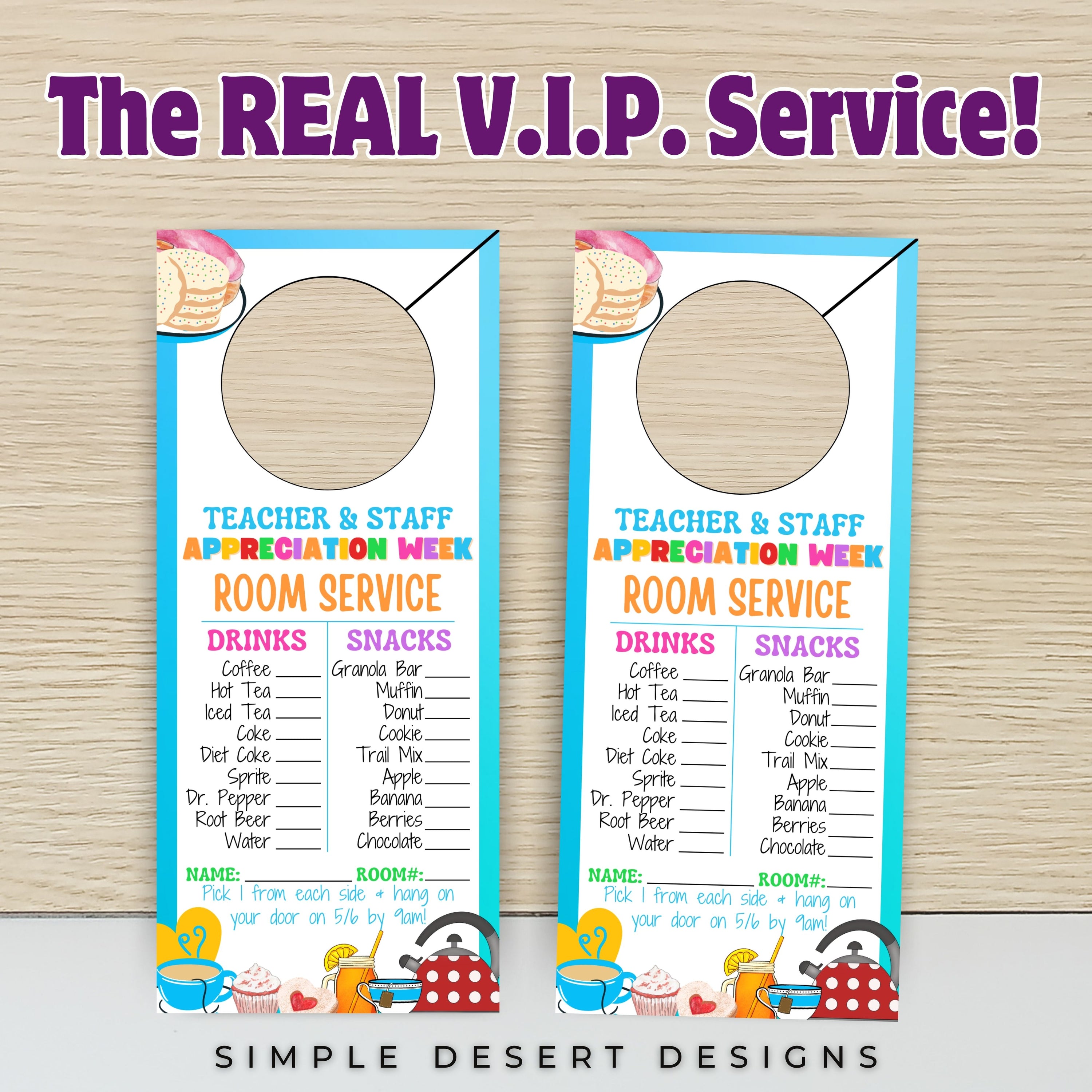 Editable Teacher Appreciation Door Hanger - Simple Desert Designs