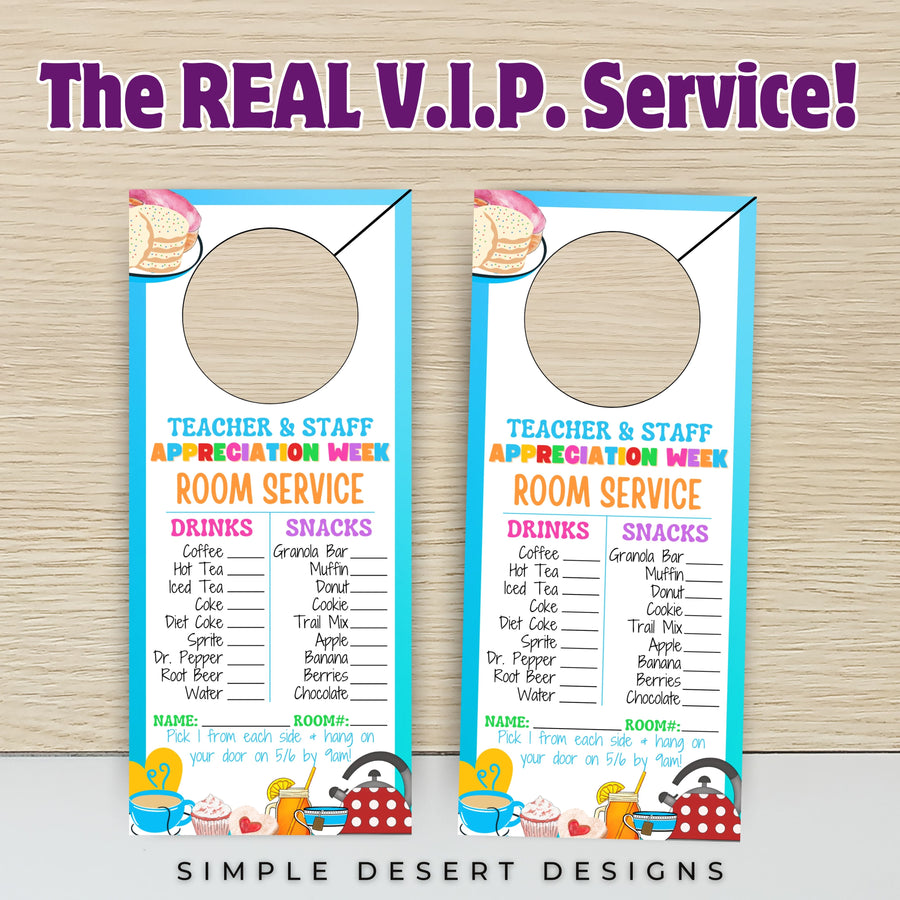 Teacher Appreciation VIP Door Hanger – Simple Desert Designs