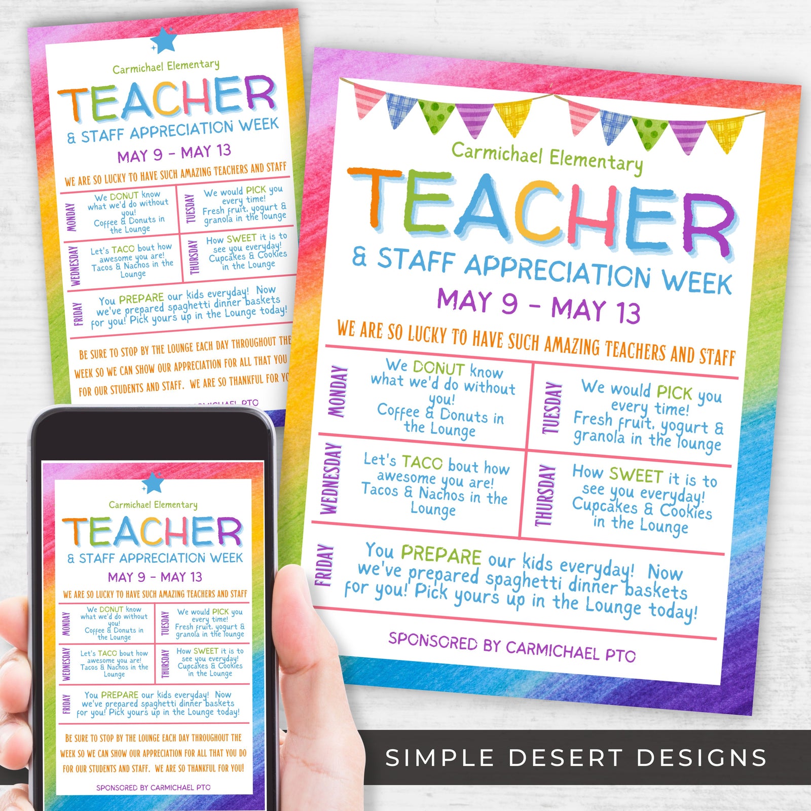 Teacher Appreciation Flyer Bundle - Simple Desert Designs