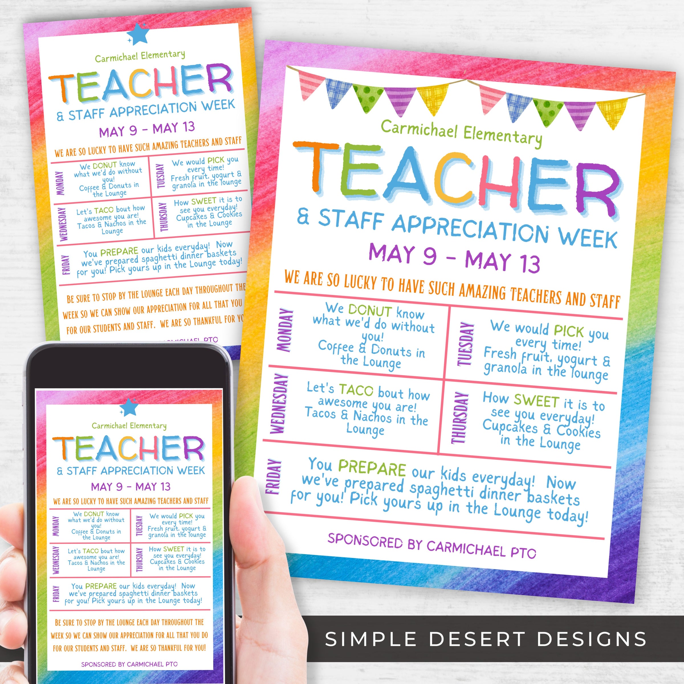 Teacher Appreciation Flyer Bundle - Simple Desert Designs