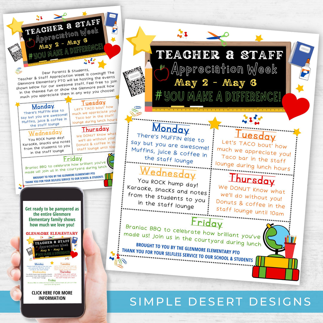 Chalkboard Teacher Appreciation Signs – Simple Desert Designs