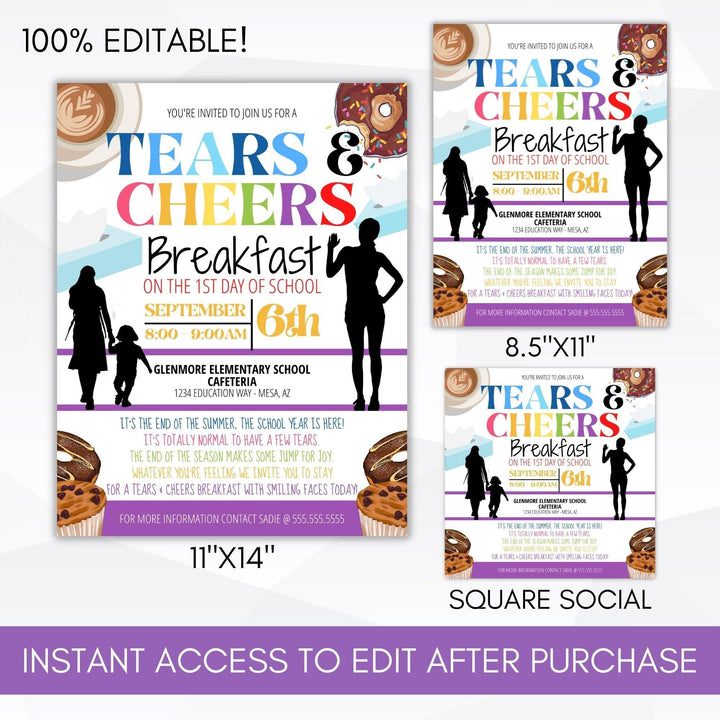 Tears and Cheers Breakfast Flyer Set – Simple Desert Designs