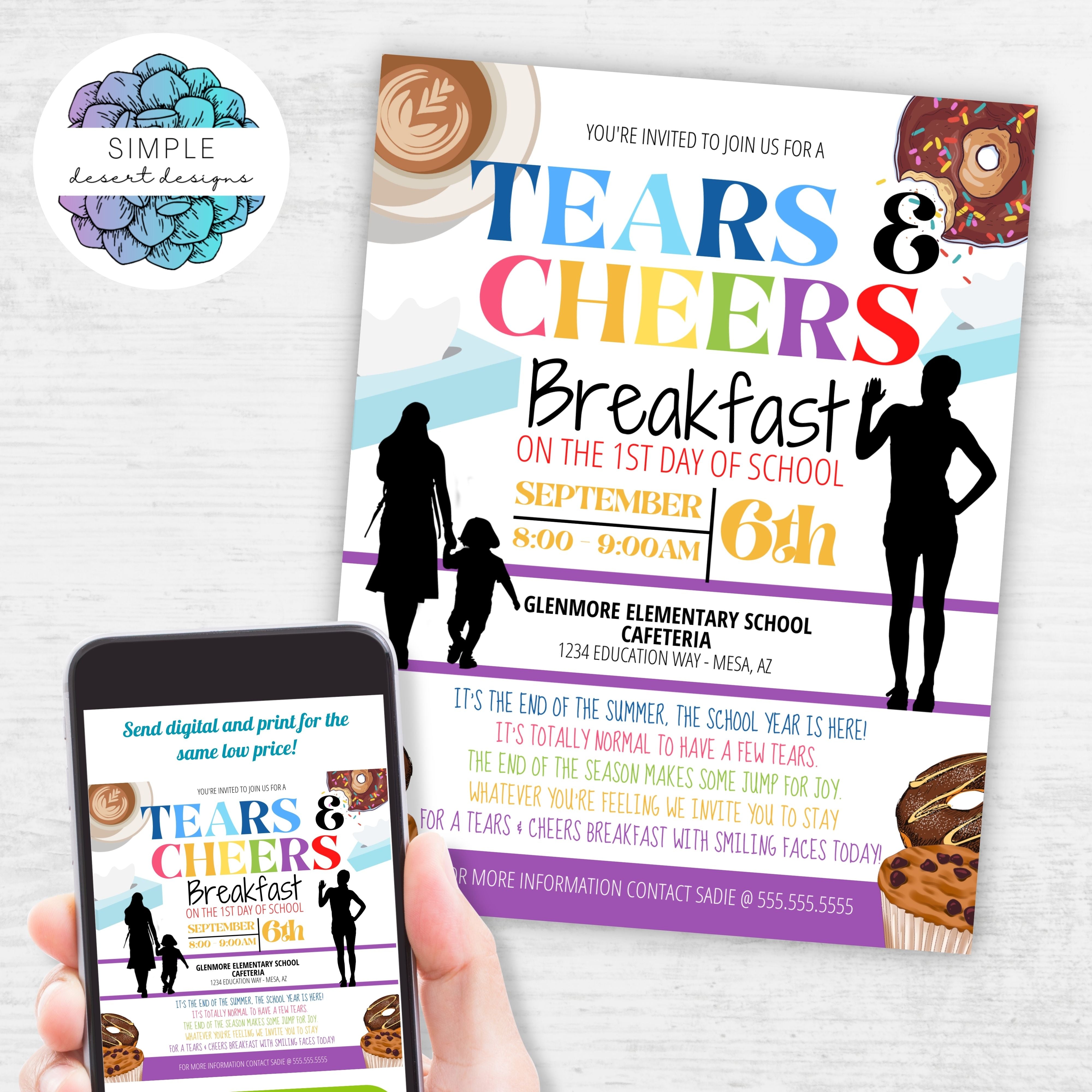 Tears and Cheers Breakfast Flyer Set – Simple Desert Designs