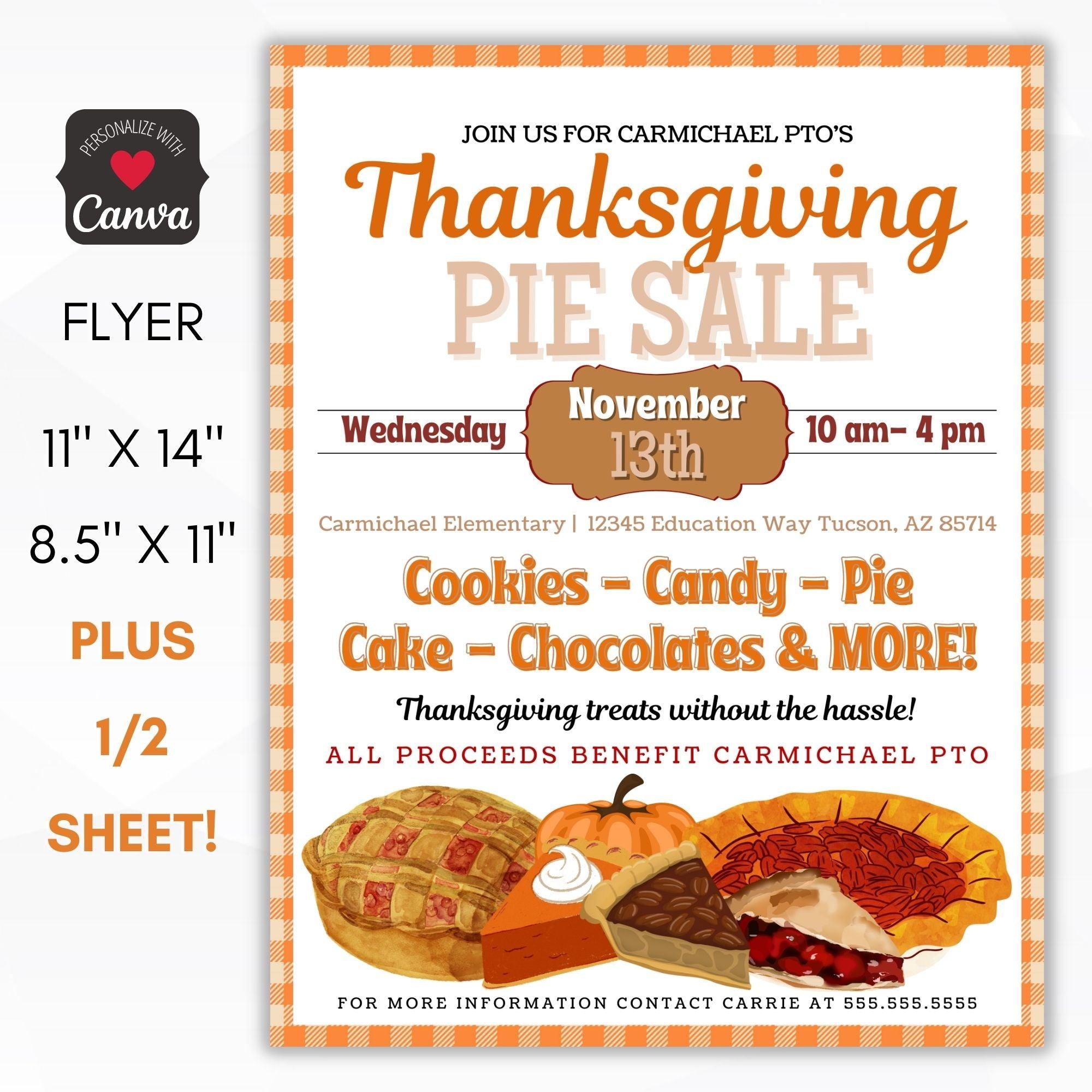 Thanksgiving Pie Sale Flyer Set – Simple Desert Designs