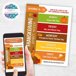 Thanksgiving Spirit Week Itinerary – Simple Desert Designs