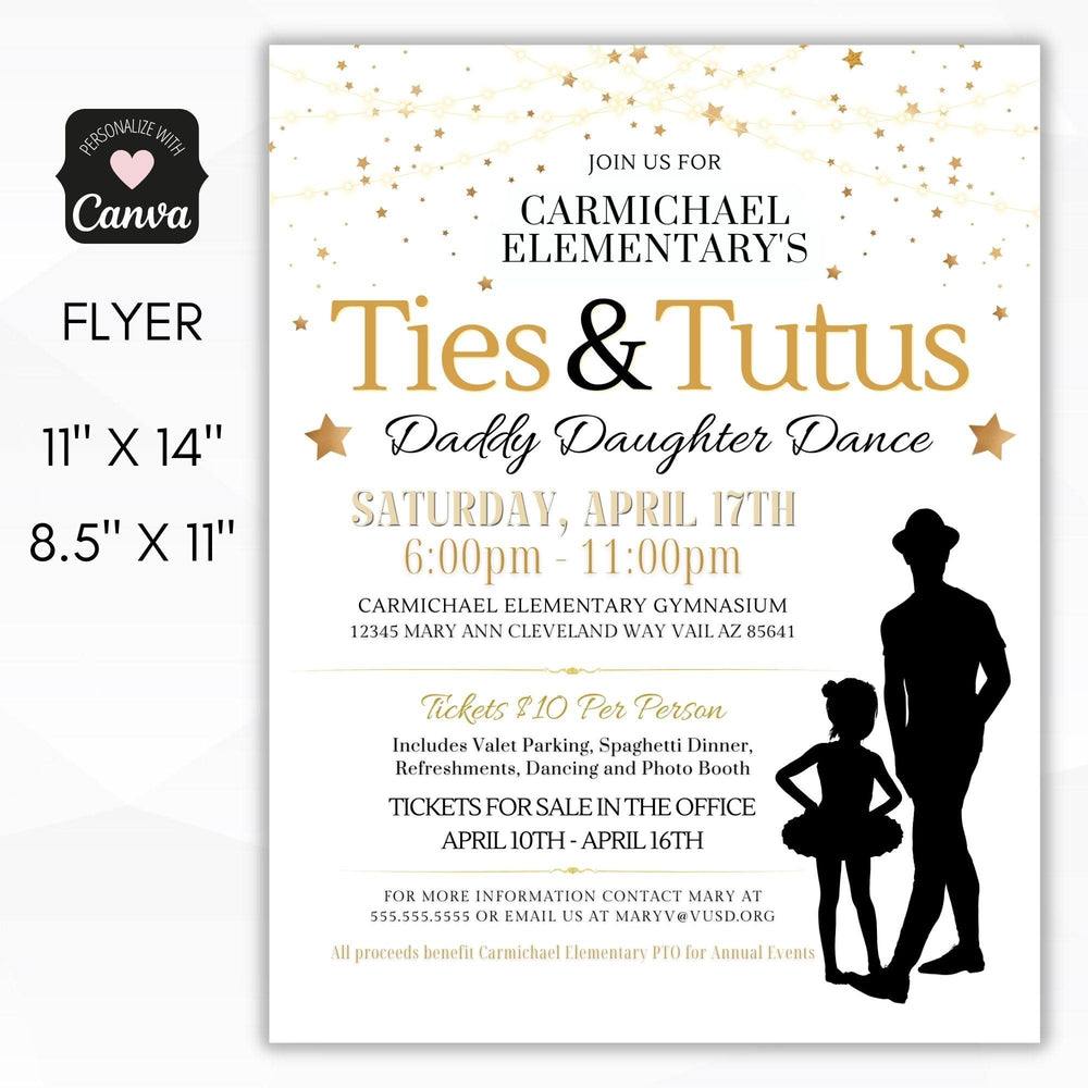 Ties and Tutus Daddy Daughter Dance Flyer – Simple Desert Designs