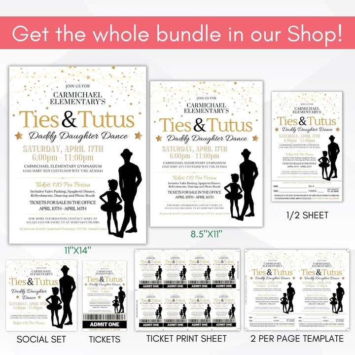 Ties and Tutus Daddy Daughter Dance Flyer – Simple Desert Designs