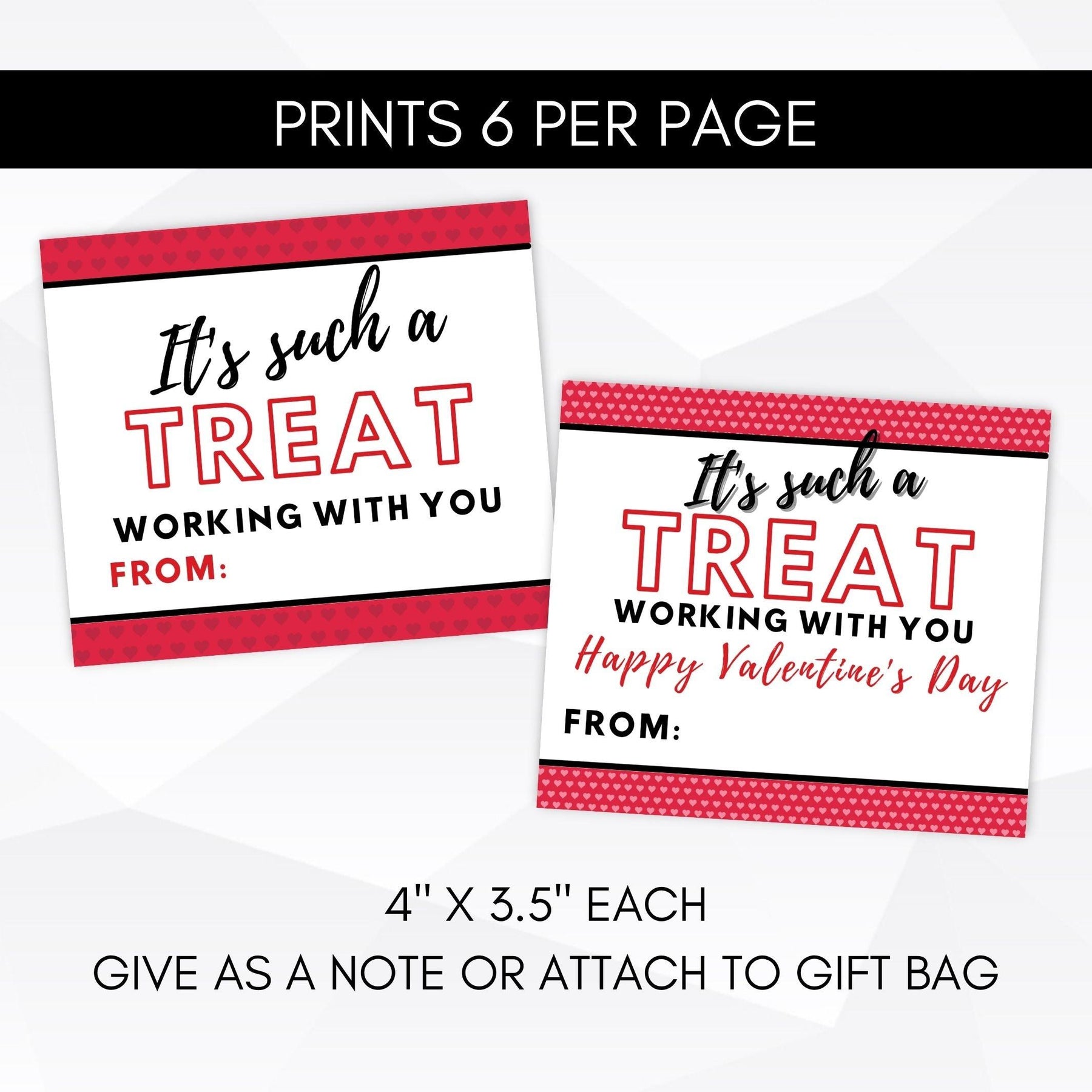 Treat Working With You Valentines Tag – Simple Desert Designs