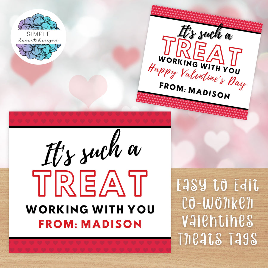 Coworker Office Valentine's Tags – Simple Desert Designs
