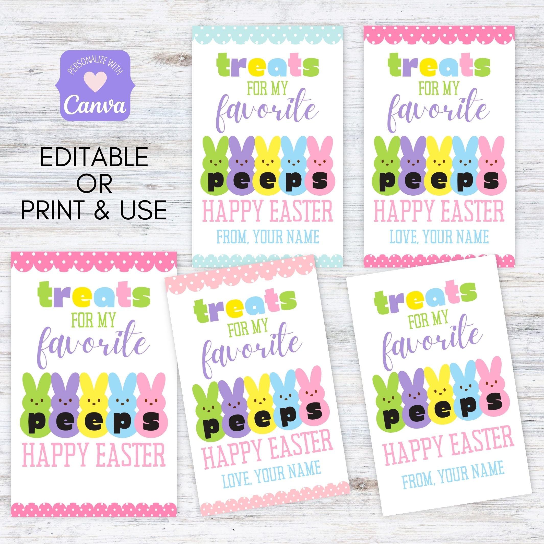 Treats for Favorite Peeps Easter Tags – Simple Desert Designs