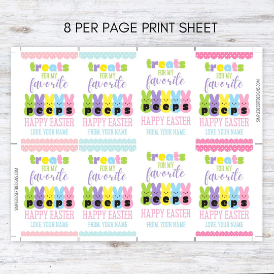 Treats for Favorite Peeps Easter Tags – Simple Desert Designs