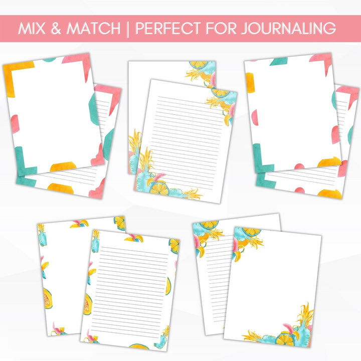 Tropical Abstract Journal Paper Stationery Set | Simple Desert Designs