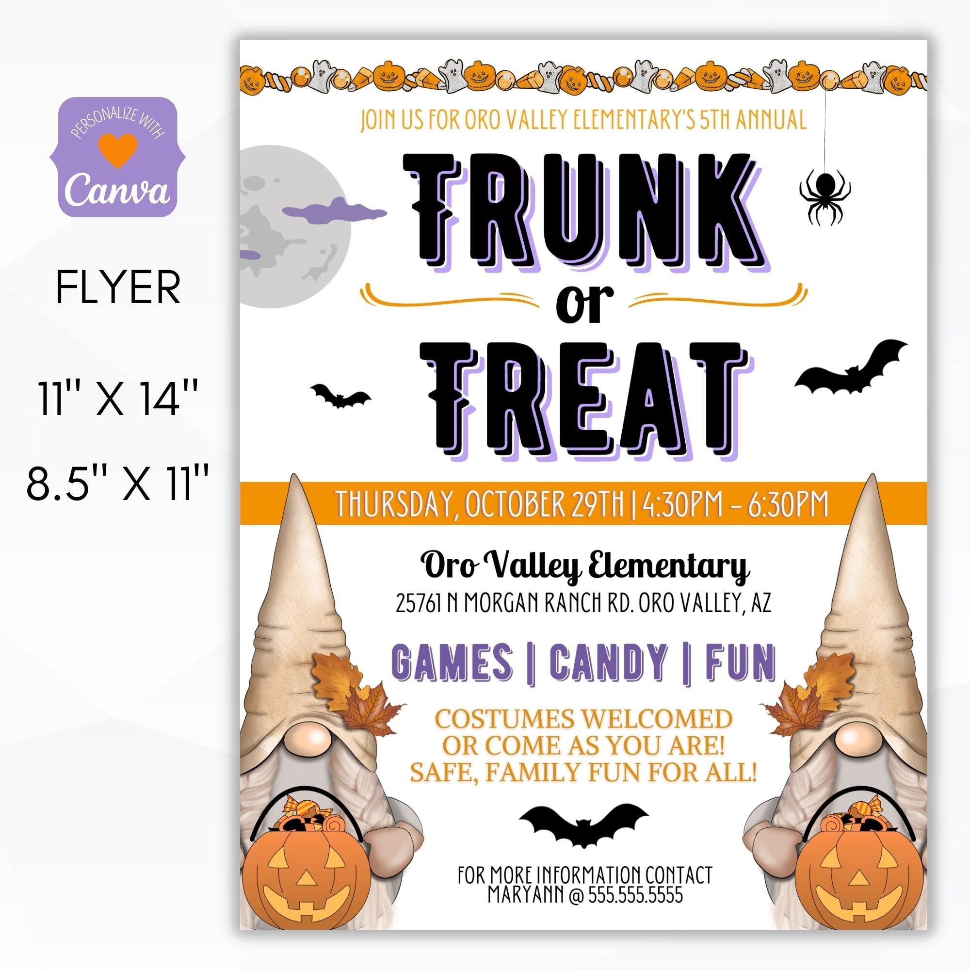 Trunk or Treat Flyer Sign Poster Set – Simple Desert Designs