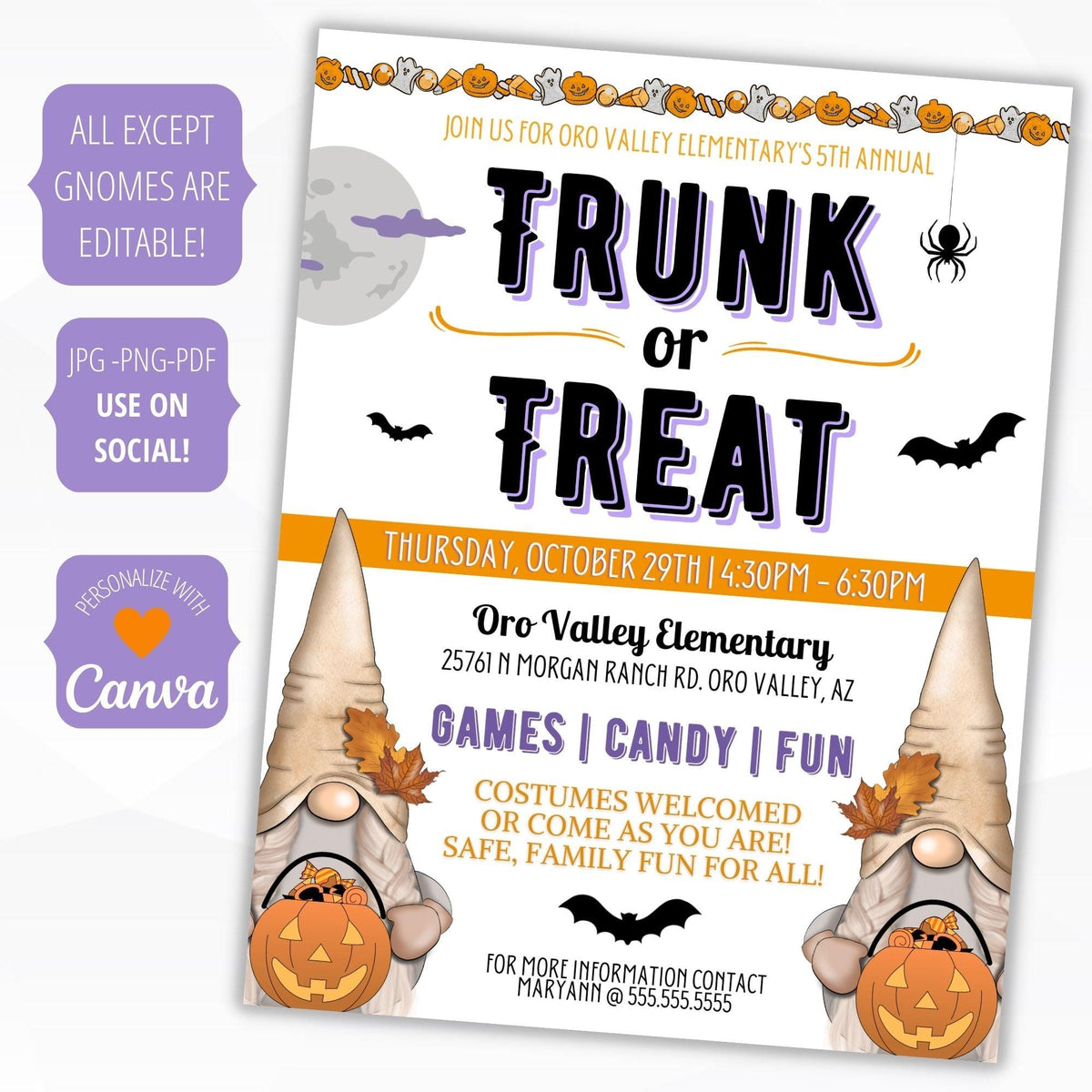 Trunk or Treat Flyer Template - Simple Desert Designs