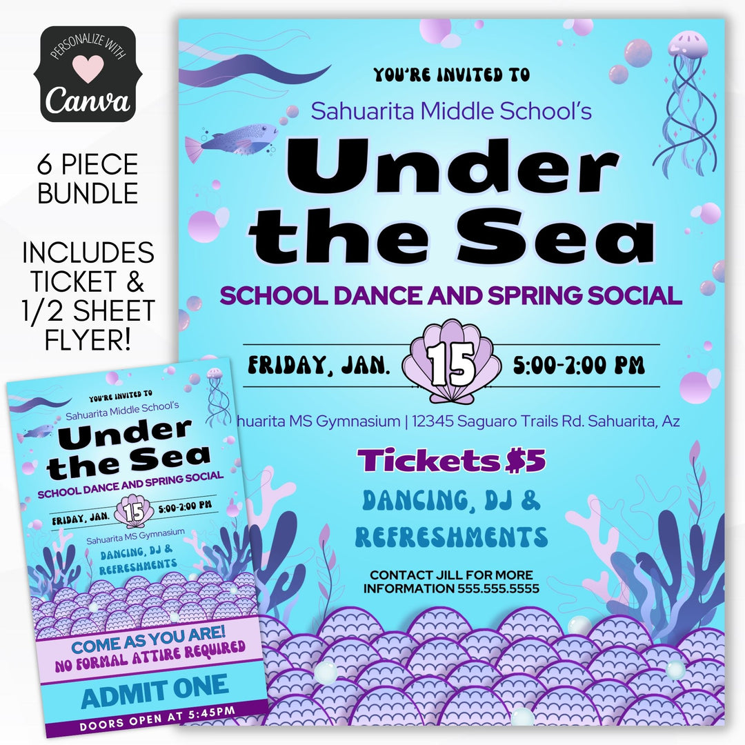 Under the Sea Poster Ticket Bundle | Simple Desert Designs