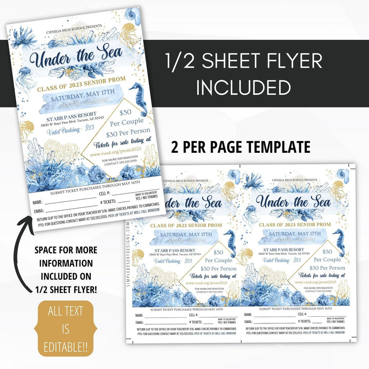 Under the Sea Formal Flyer Ticket Bundle | Simple Desert Designs