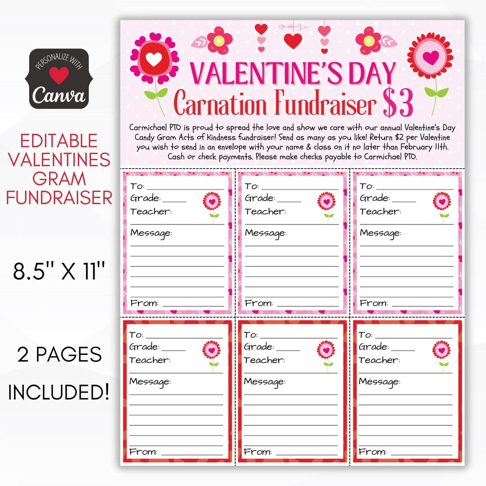 Valentines Carnation Grams Sheet – Simple Desert Designs