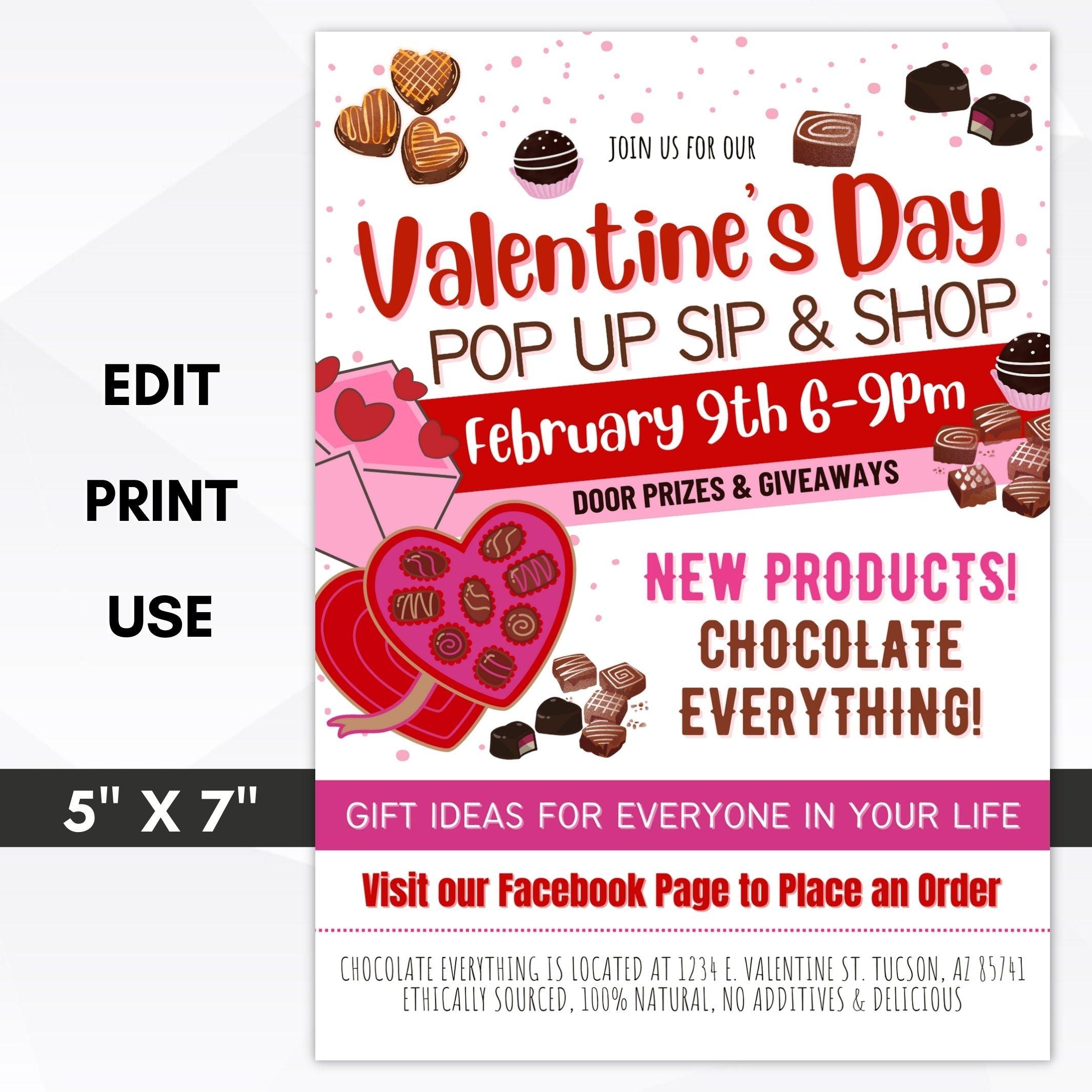 Valentines Chocolate Sip and Shop Invite – Simple Desert Designs