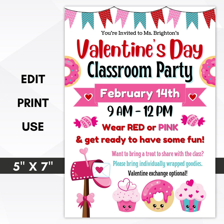 Valentines Classroom Party Invite – Simple Desert Designs