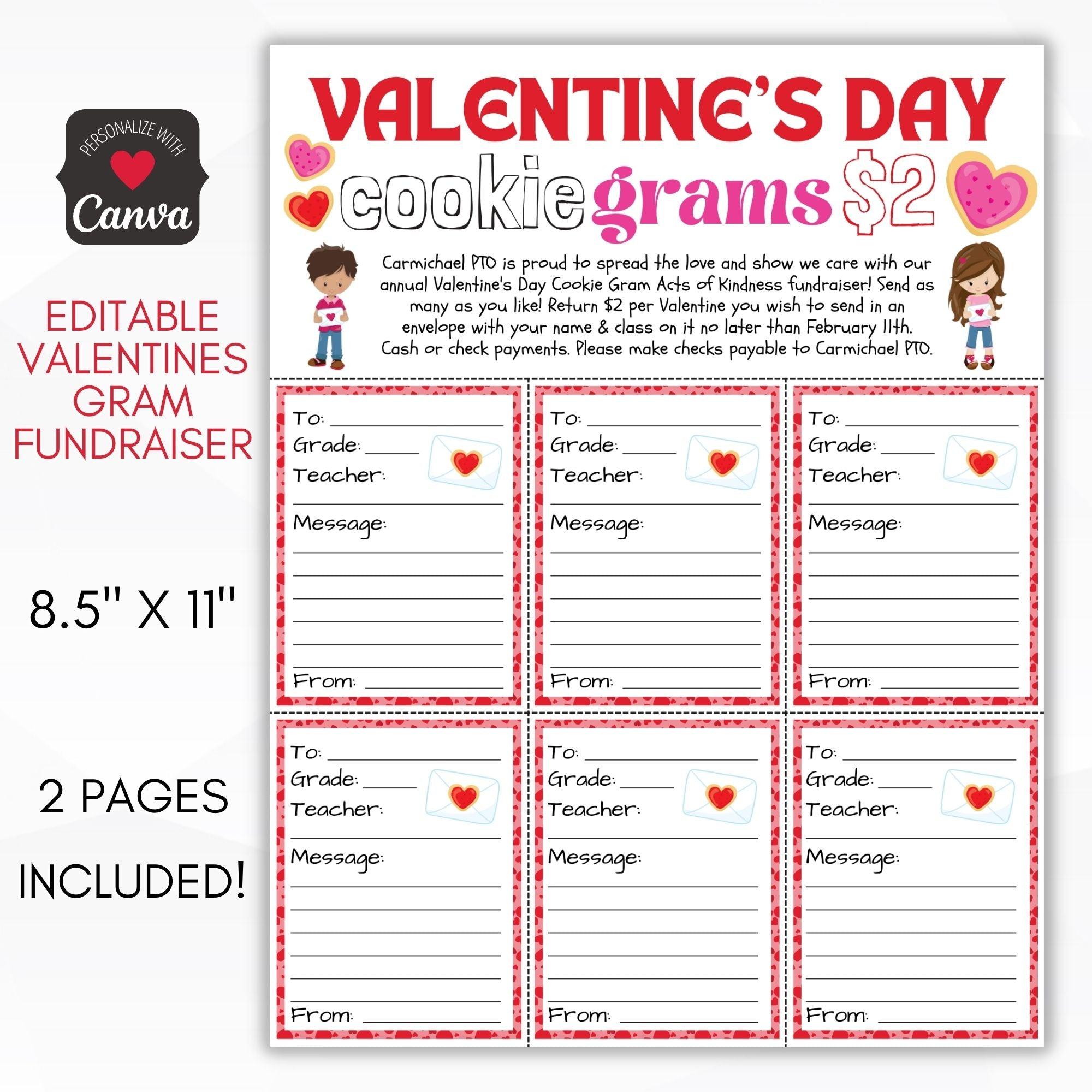 Valentines Cookie Gram Fundraiser Sheet – Simple Desert Designs