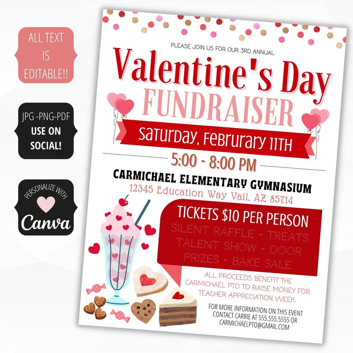 Valentines Day Fundraiser Flyer Set – Simple Desert Designs