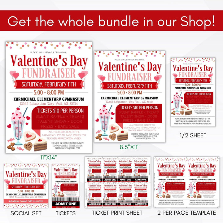 Valentines Day Fundraiser Flyer Set – Simple Desert Designs