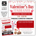 Valentines Day Fundraiser Flyer Ticket Bundle | Simple Desert Designs