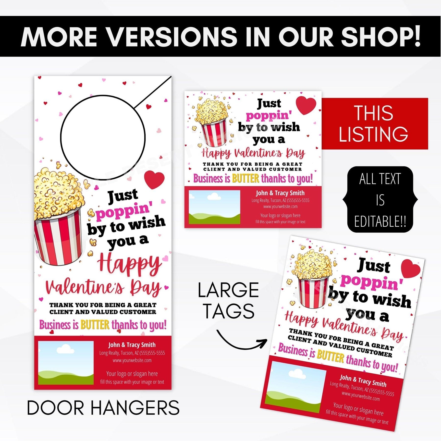 Valentines Day Pop By Tags Editable – Simple Desert Designs