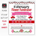Valentines Flower Fundraiser Flyer Set | Simple Desert Designs
