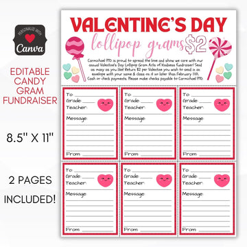 Valentines Lollipop Grams Sheet – Simple Desert Designs