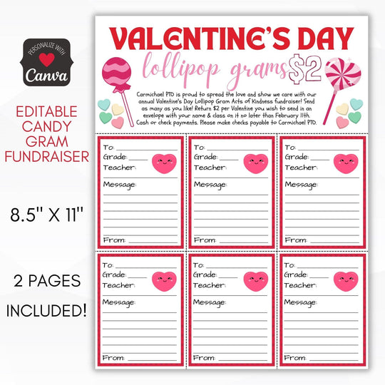 Valentines Lollipop Grams Sheet – Simple Desert Designs