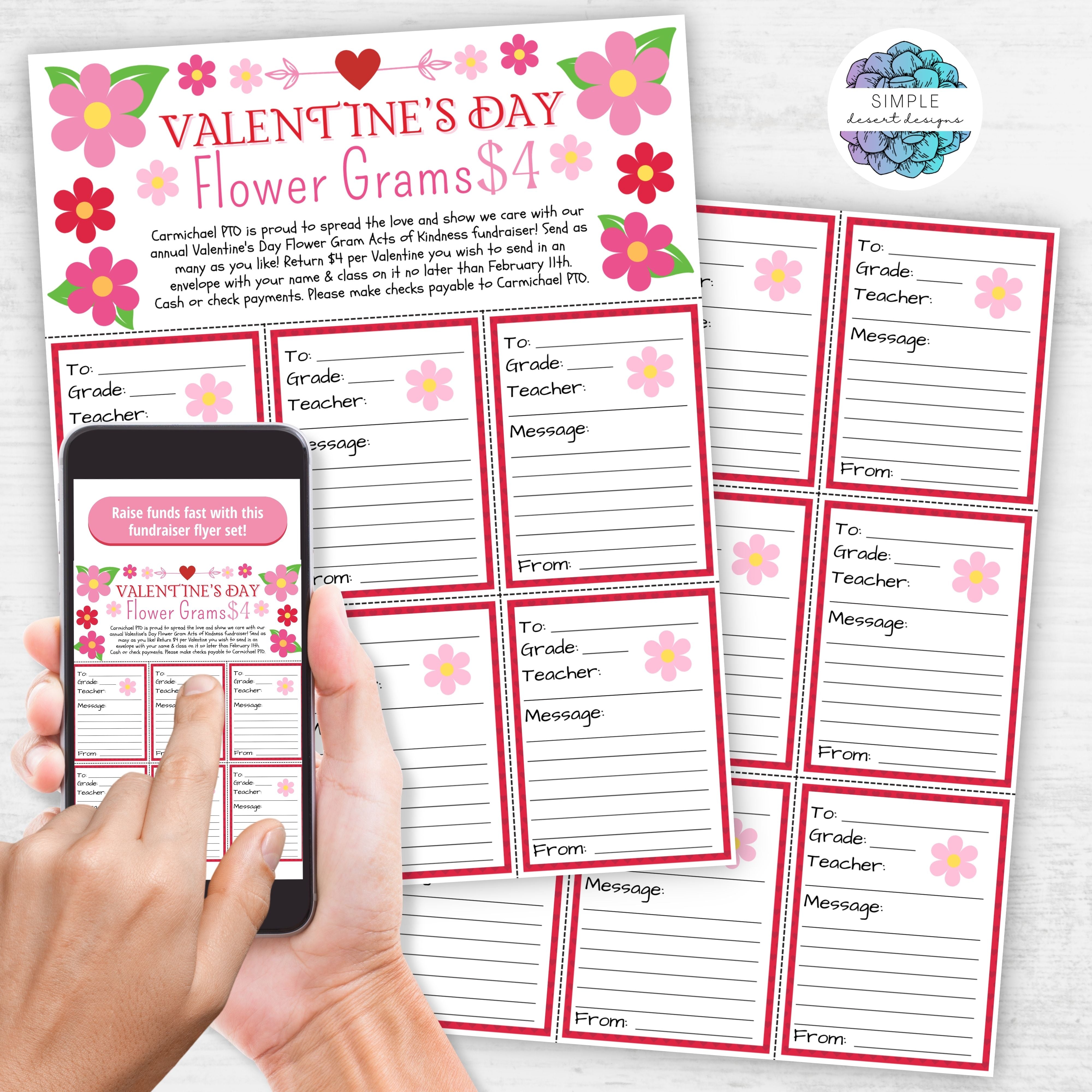 Valentines Day Flower Grams – Simple Desert Designs
