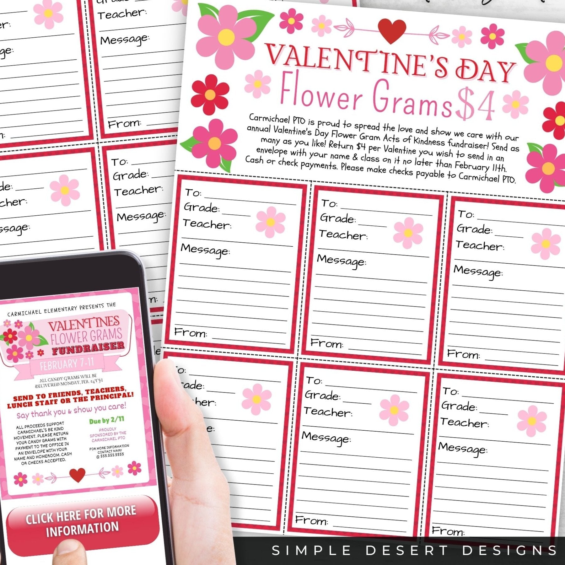 Valentine Flower Gram Fundraiser Bundle - Simple Desert Designs