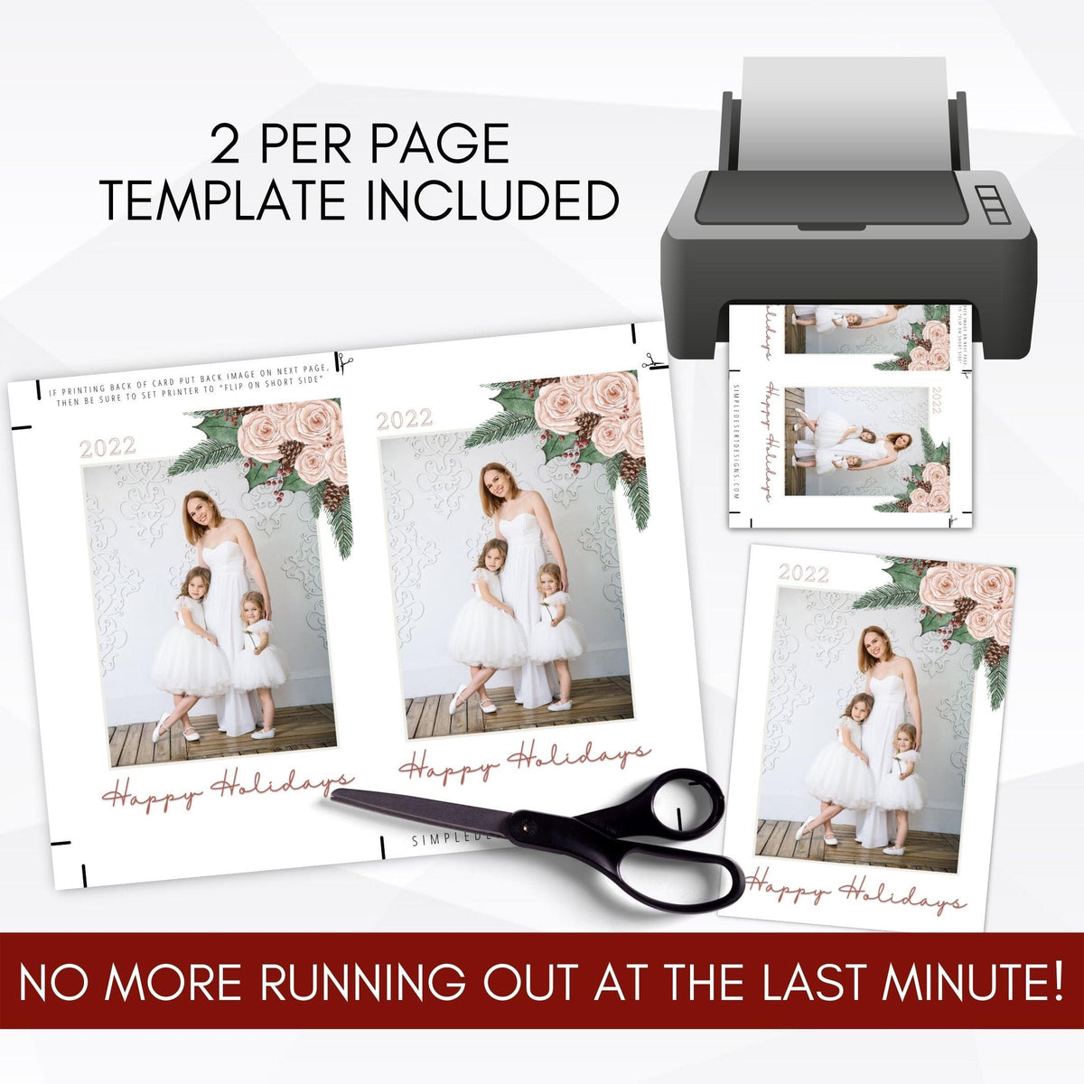 Christmas Photo Collage Card Template - Simple Desert Designs