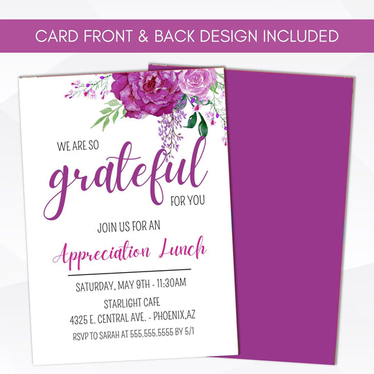 Violet Luncheon Party Invitation – Simple Desert Designs