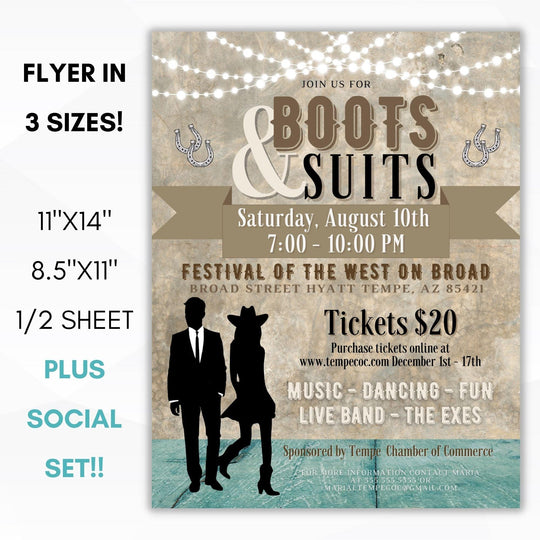 Western Barn Dance Flyer Ticket Bundle – Simple Desert Designs