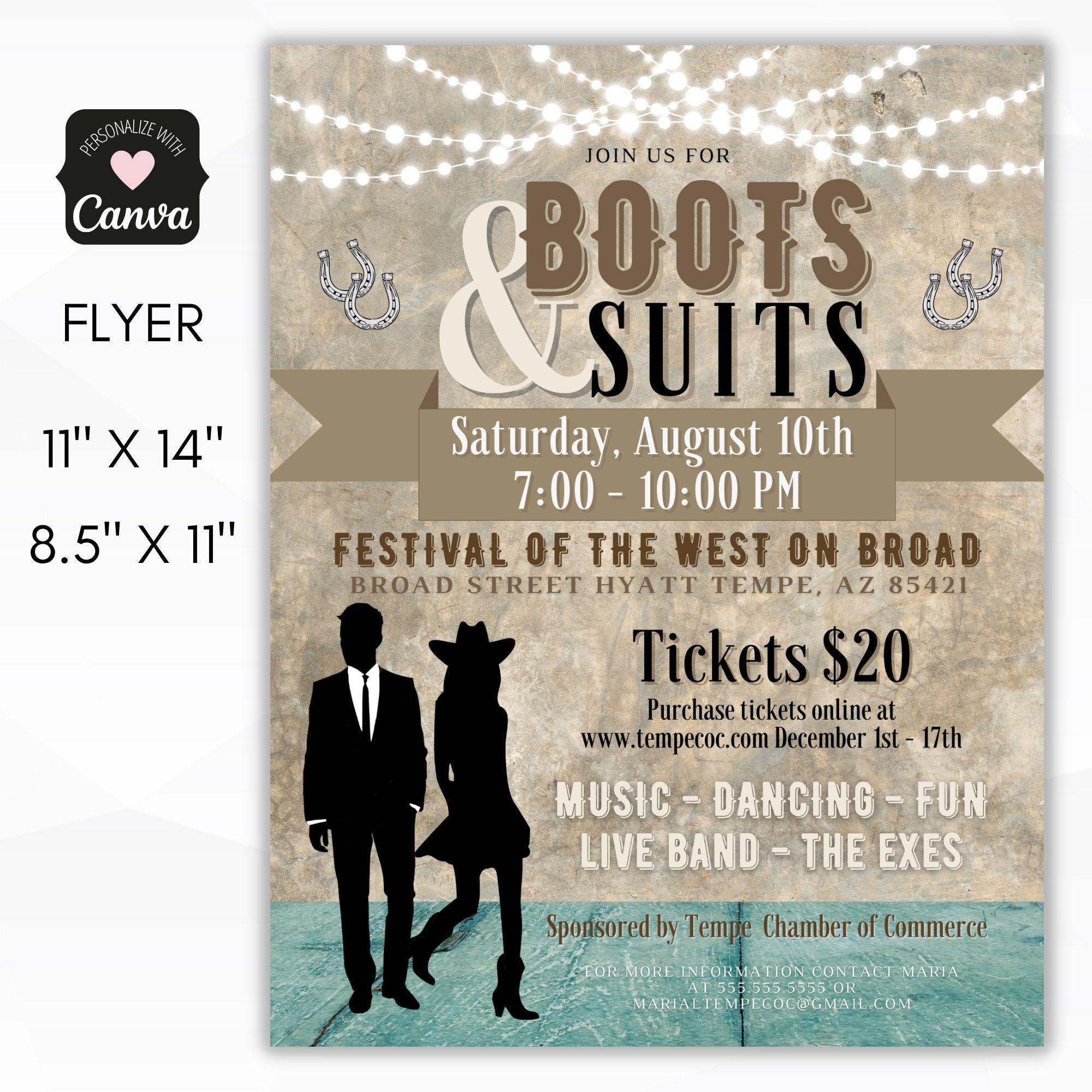 Western Barn Dance Invite Flyer Set – Simple Desert Designs