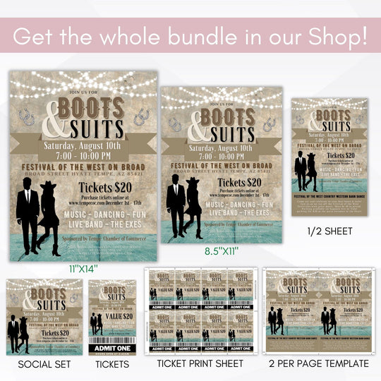 Western Barn Dance Invite Flyer Set | Simple Desert Designs