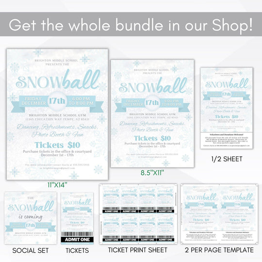 Winter Snow Ball Dance Flyer Set – Simple Desert Designs