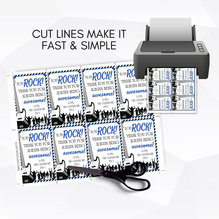 You Rock School PTO Thank You Appreciation Gift Tag | Simple Desert Designs